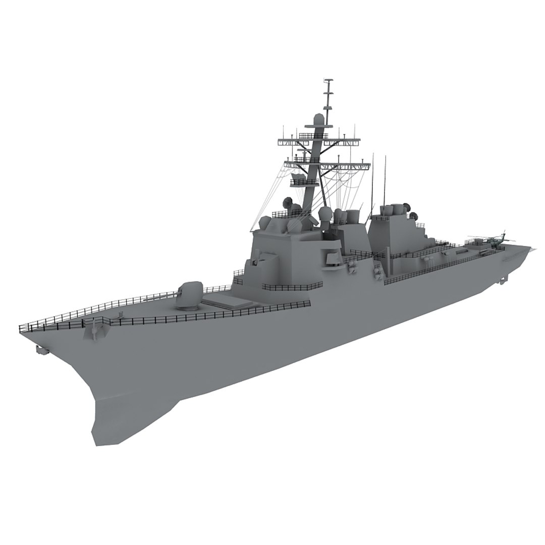 3d model uss arleigh burke dd