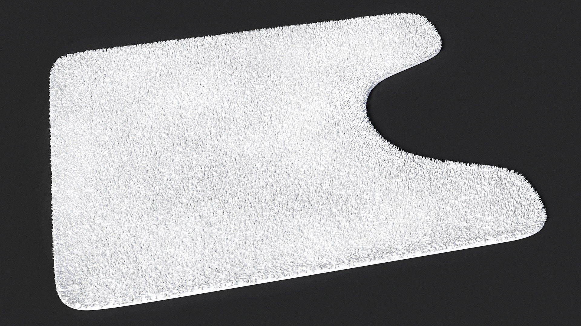 3D Model White Bathroom Contour Rug Fur - TurboSquid 2054582