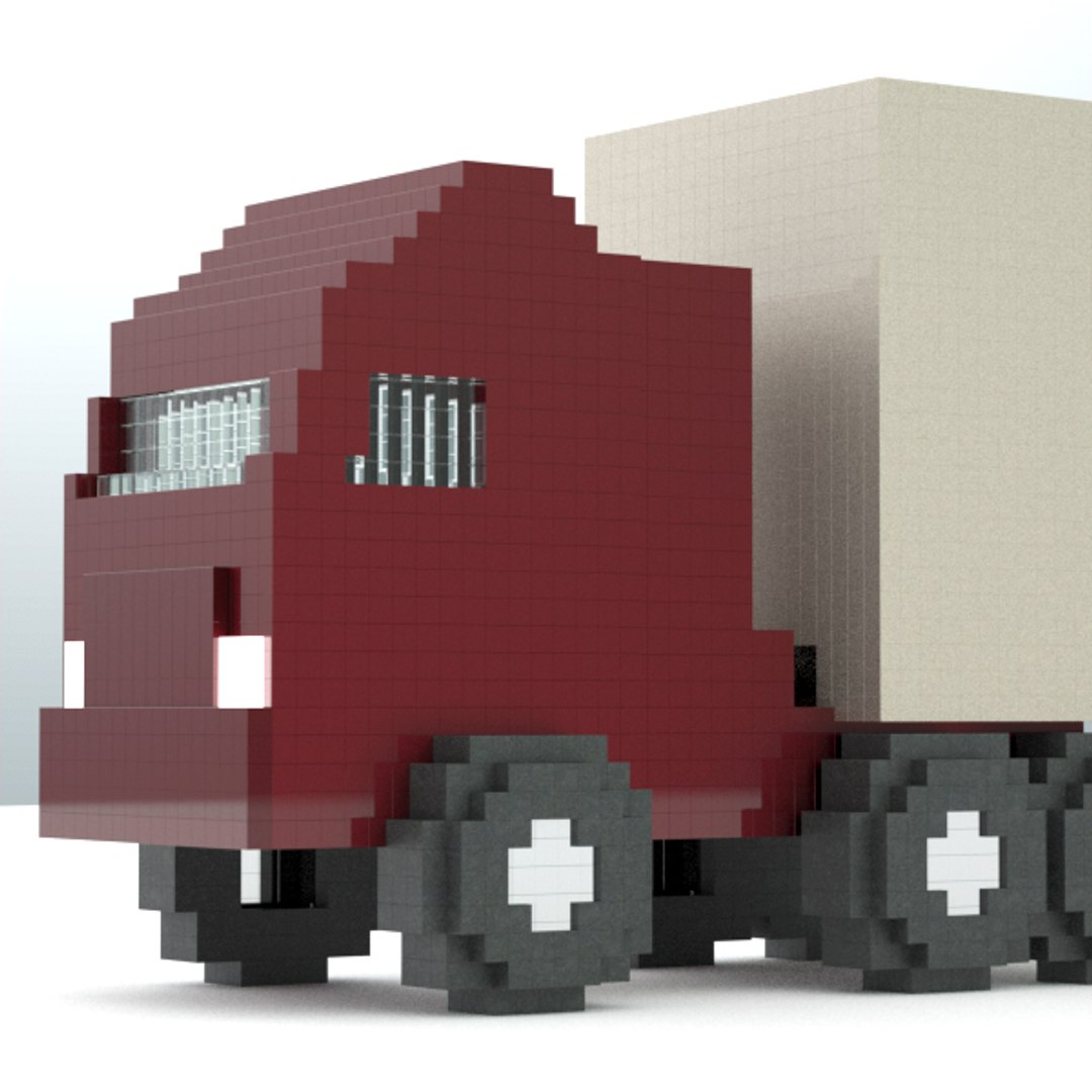 Pixel Truck Voxels 3d Model