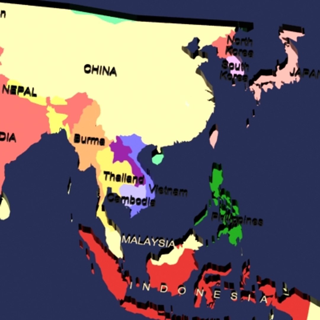 3d Model Asia Countries