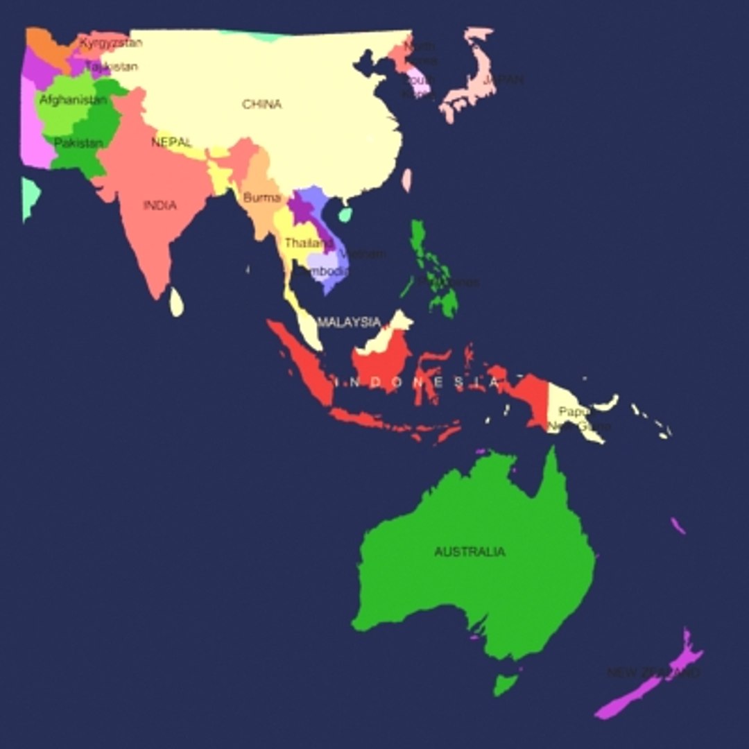 3d Model Asia Countries