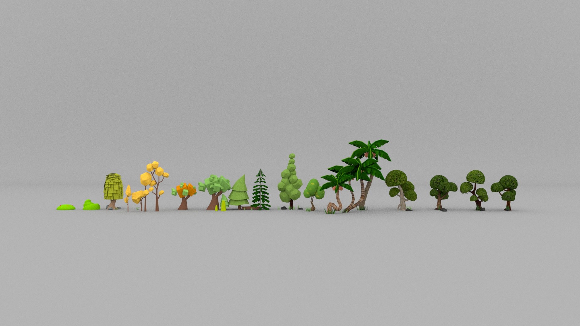Cartoon trees 3D model - TurboSquid 1439053