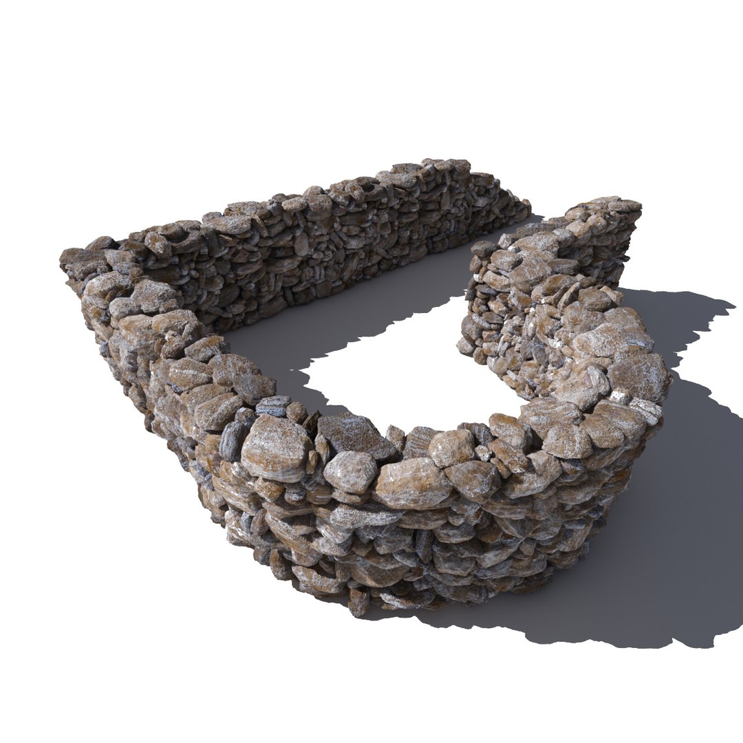 3d Model Stone Wall - Rocks