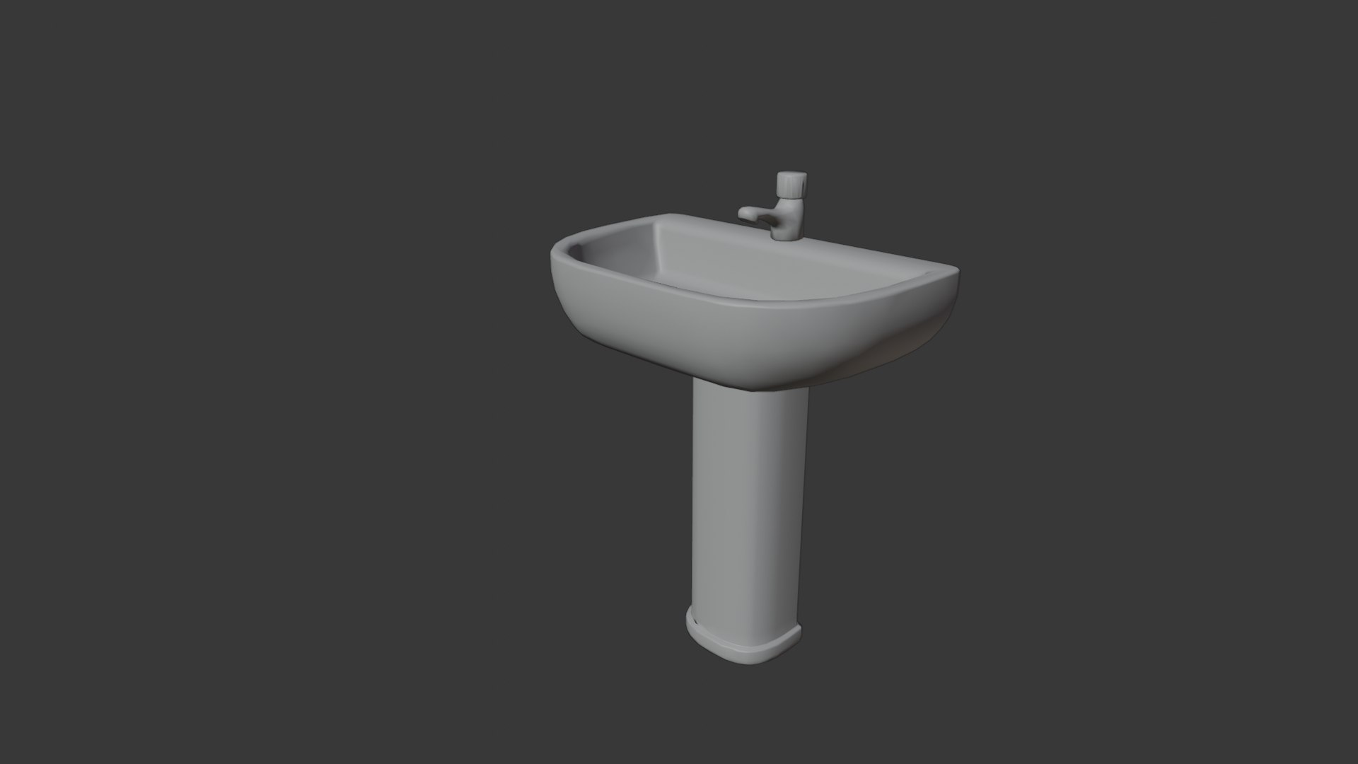 Low Poly Bathroom Basin With Tap Game Ready PBR FBX OBJ STL 3D Model ...