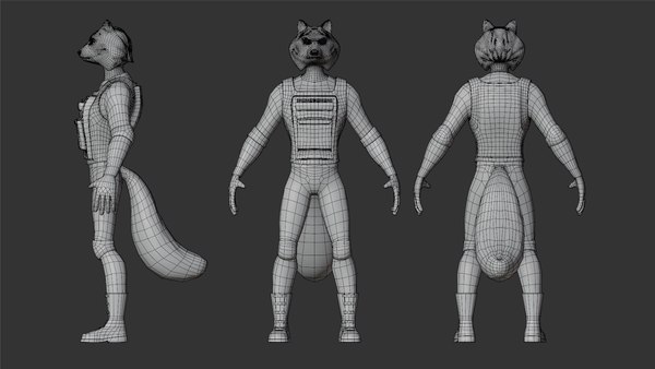 modelo 3d Personaje mapache militar con arma rifle de francotirador ...