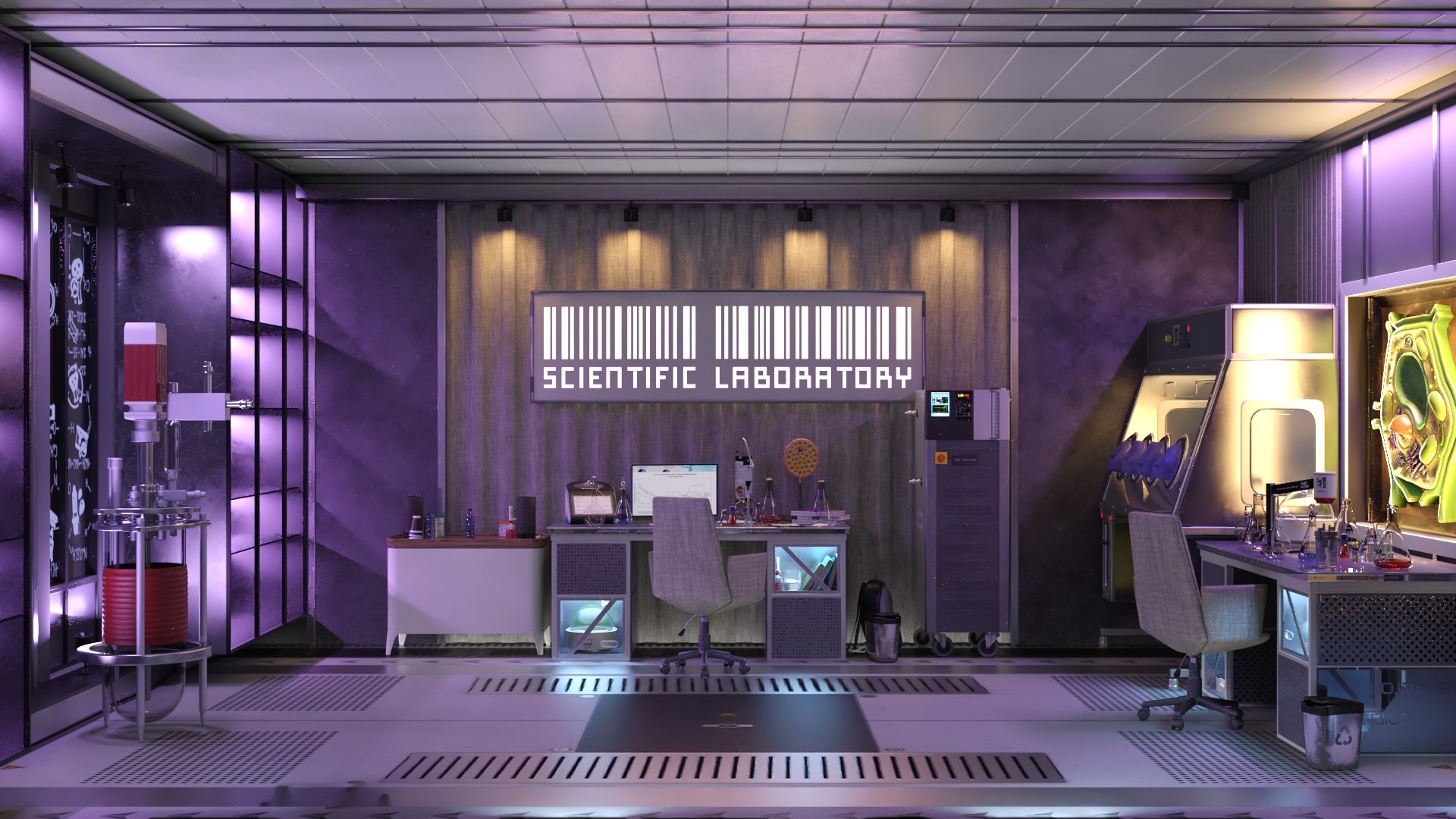 Laboratory Modern Night Pro 3D Model - TurboSquid 1753367