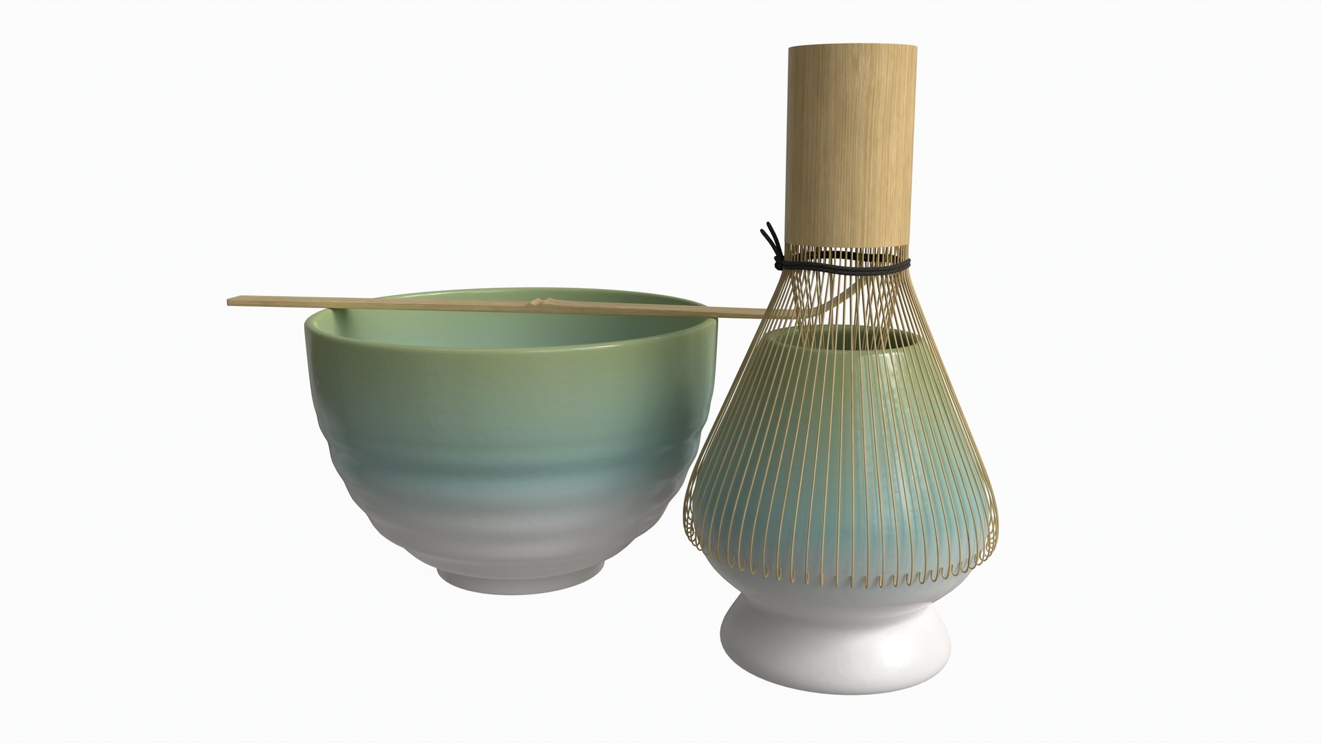 Matcha Tea Accessory Set Whisk Spoon Bowl 3D Model - TurboSquid 2130092