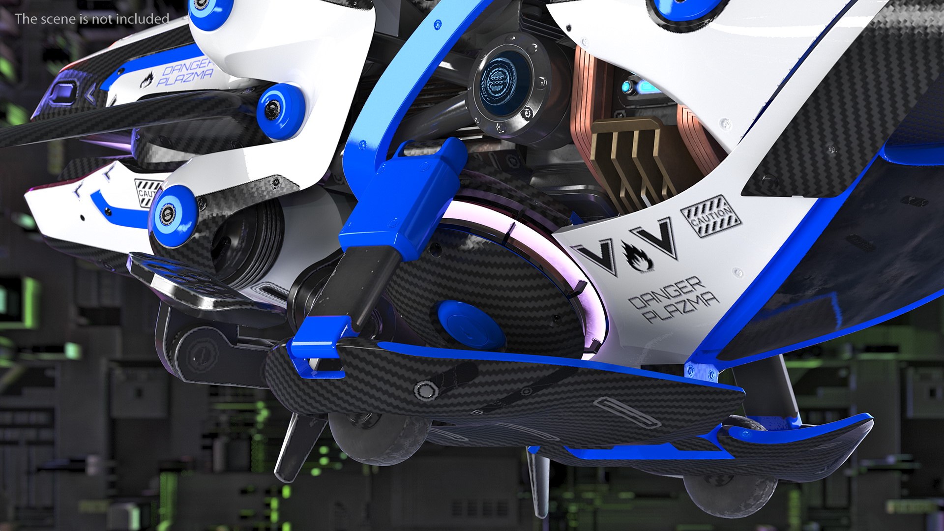 Scifi Fly Motorcycle Police Rigged For Cinema 4D 3D Model - TurboSquid 2028670