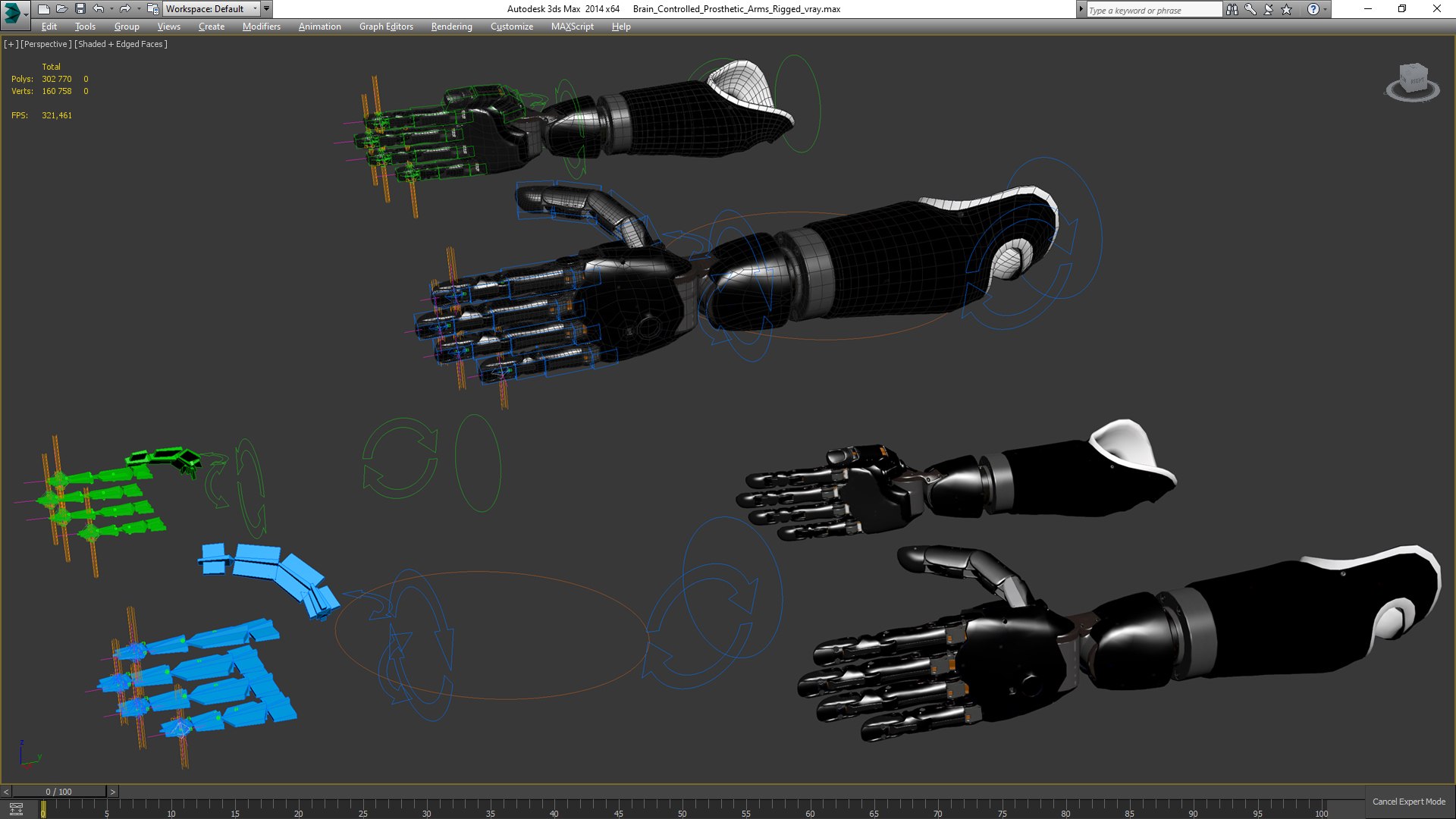 3D Brain Controlled Prosthetic Arms Rigged model - TurboSquid 2092117