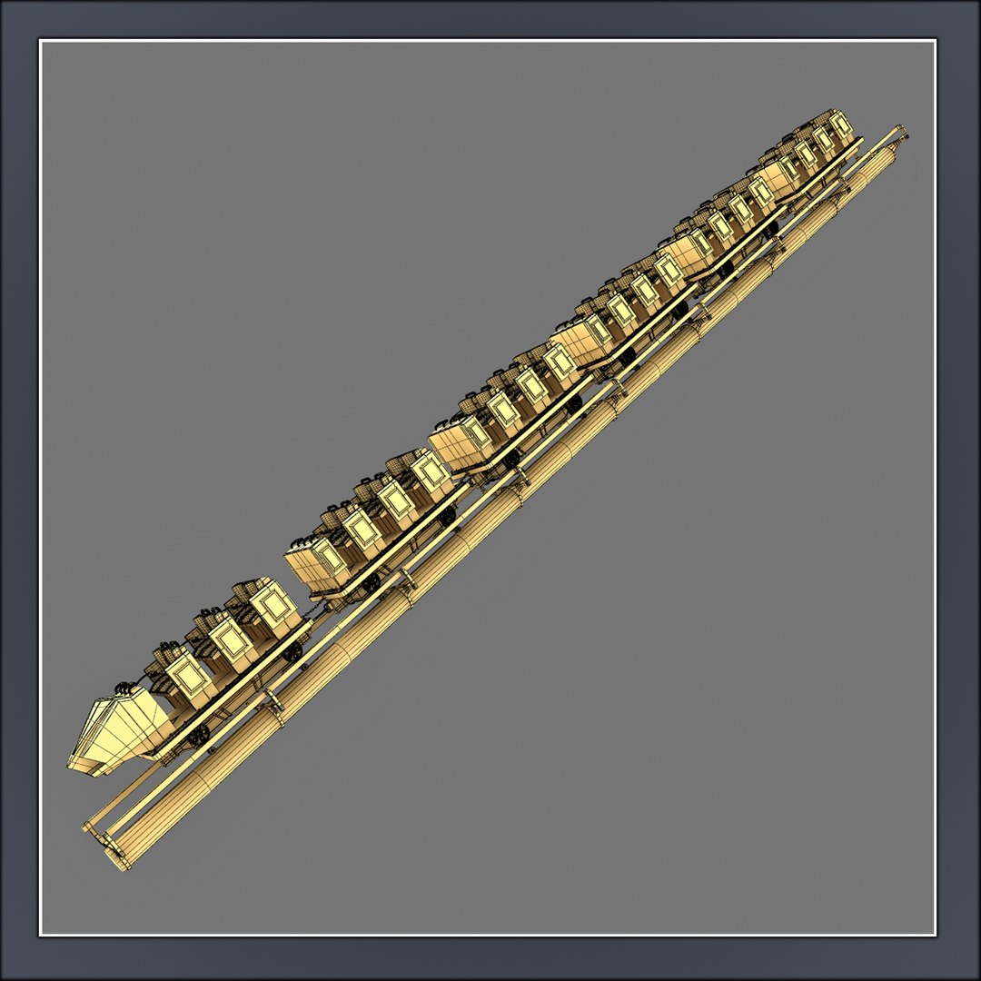 3d model roller coaster track
