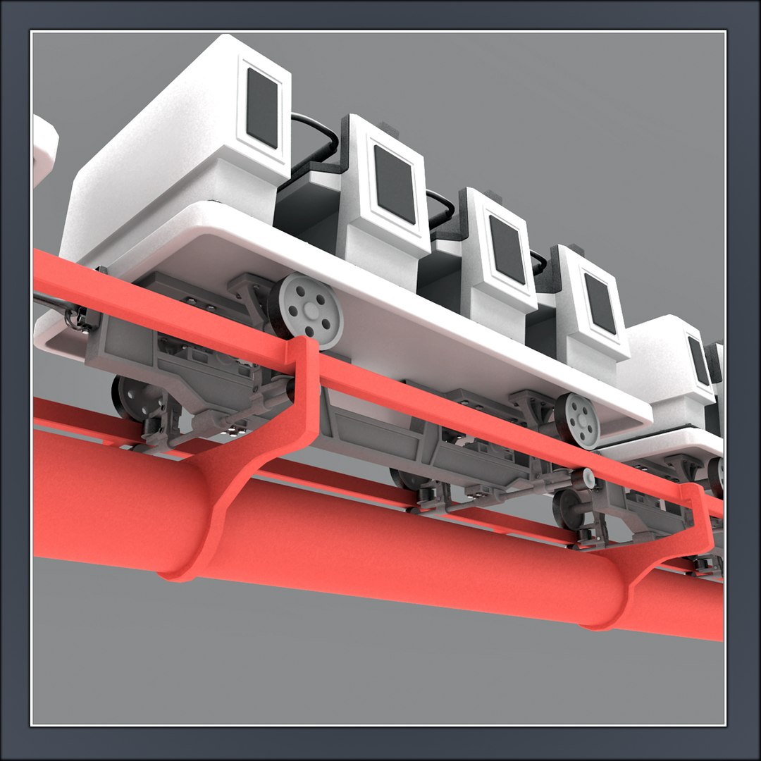 3d model roller coaster track
