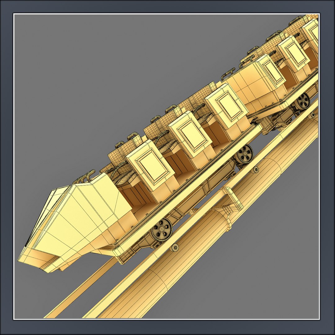 3d model roller coaster track