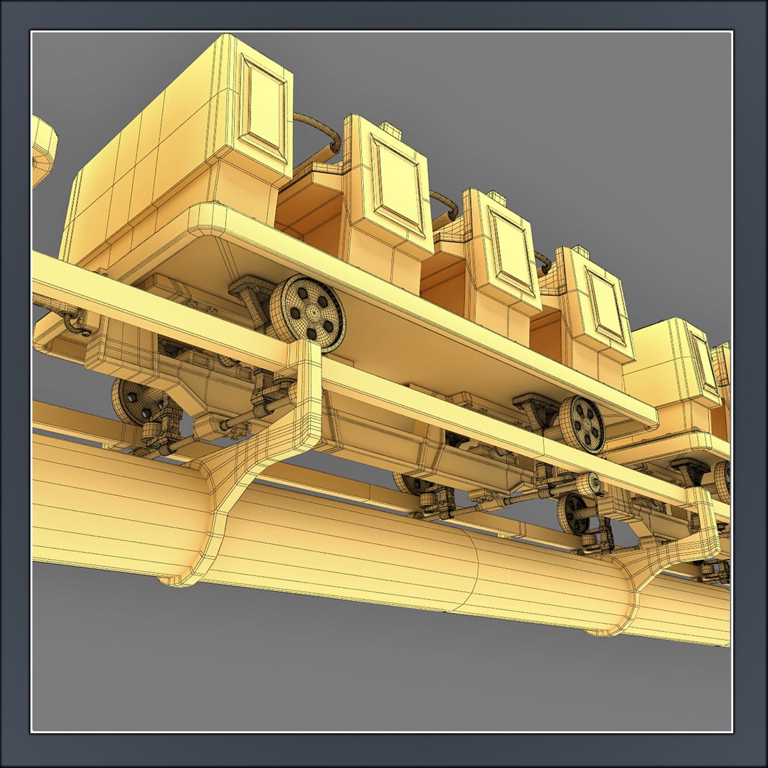 3d model roller coaster track