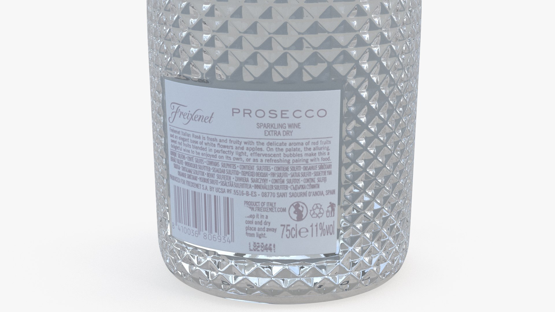 Opened Freixenet Prosecco Sparkling Wine Bottle 3D - TurboSquid 2293997