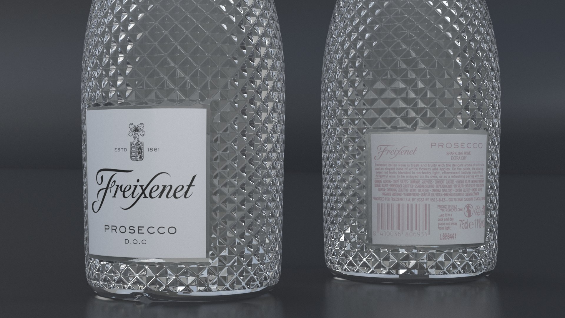 Opened Freixenet Prosecco Sparkling Wine Bottle 3D - TurboSquid 2293997
