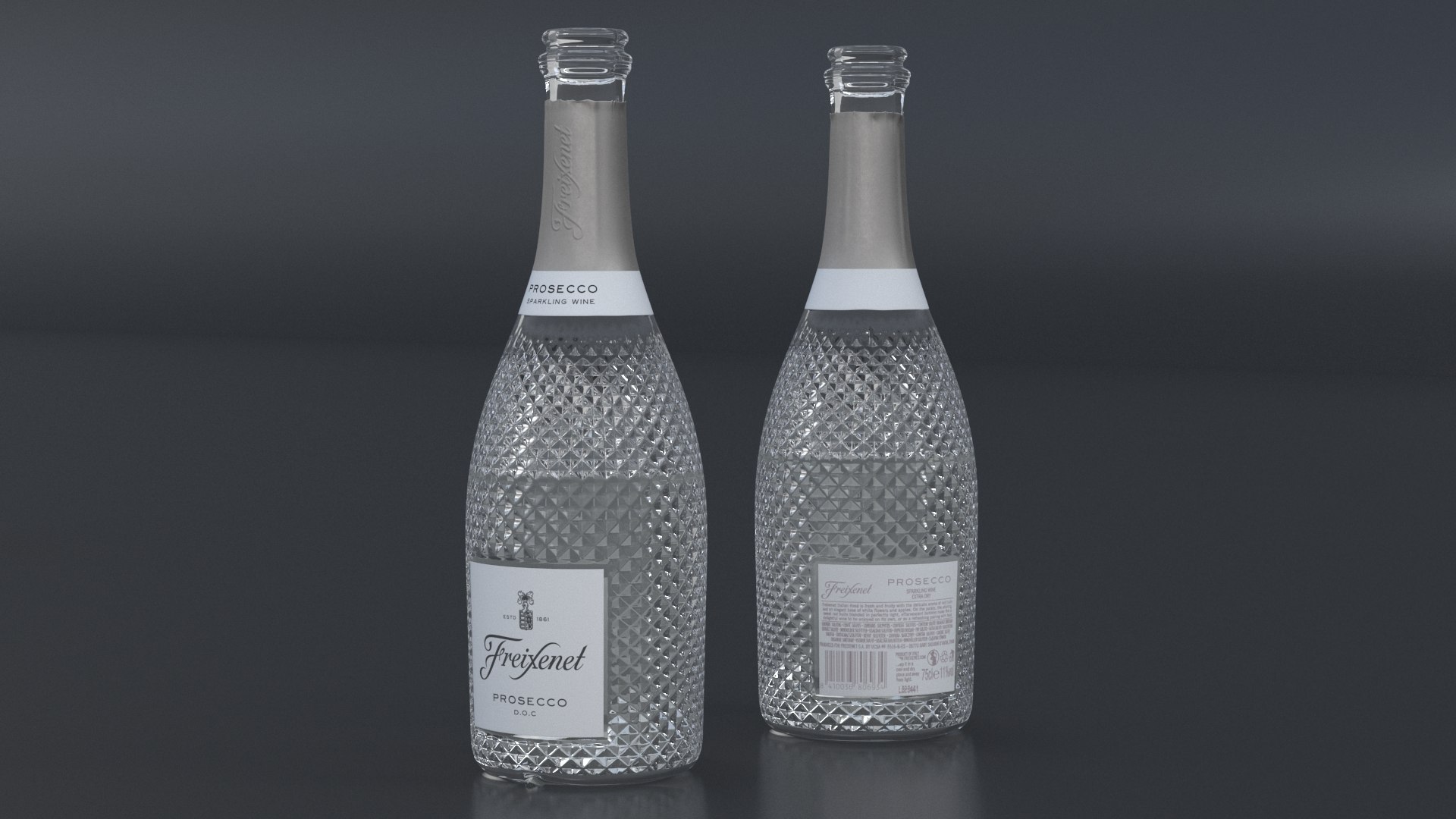 Opened Freixenet Prosecco Sparkling Wine Bottle 3D - TurboSquid 2293997