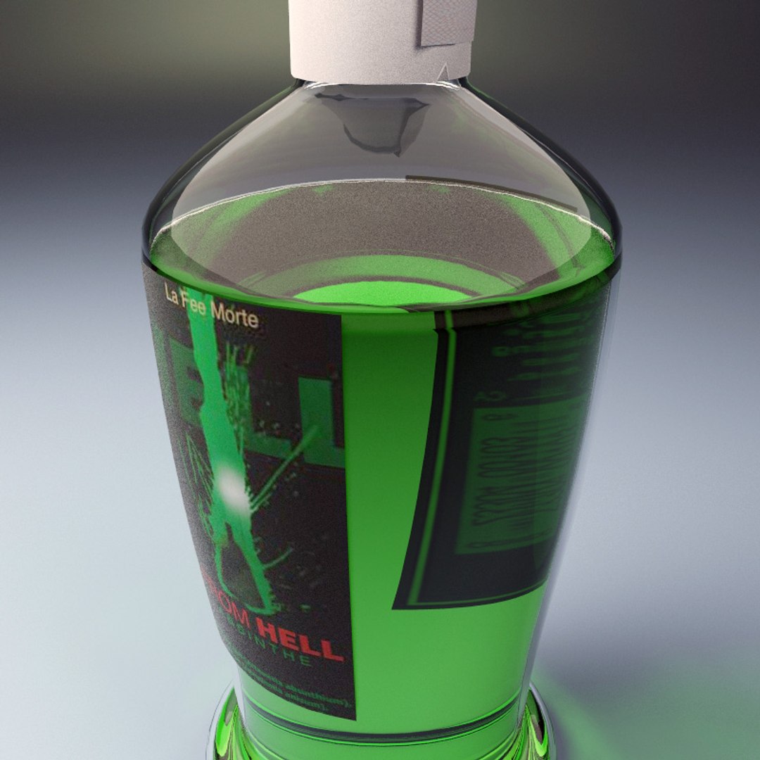 3d Model Of Bottle Absinthe Liqueur