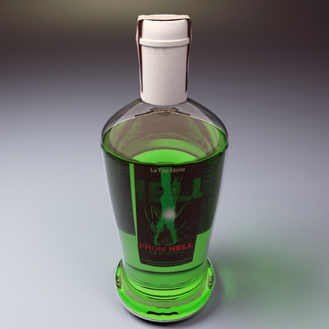 3d Model Of Bottle Absinthe Liqueur