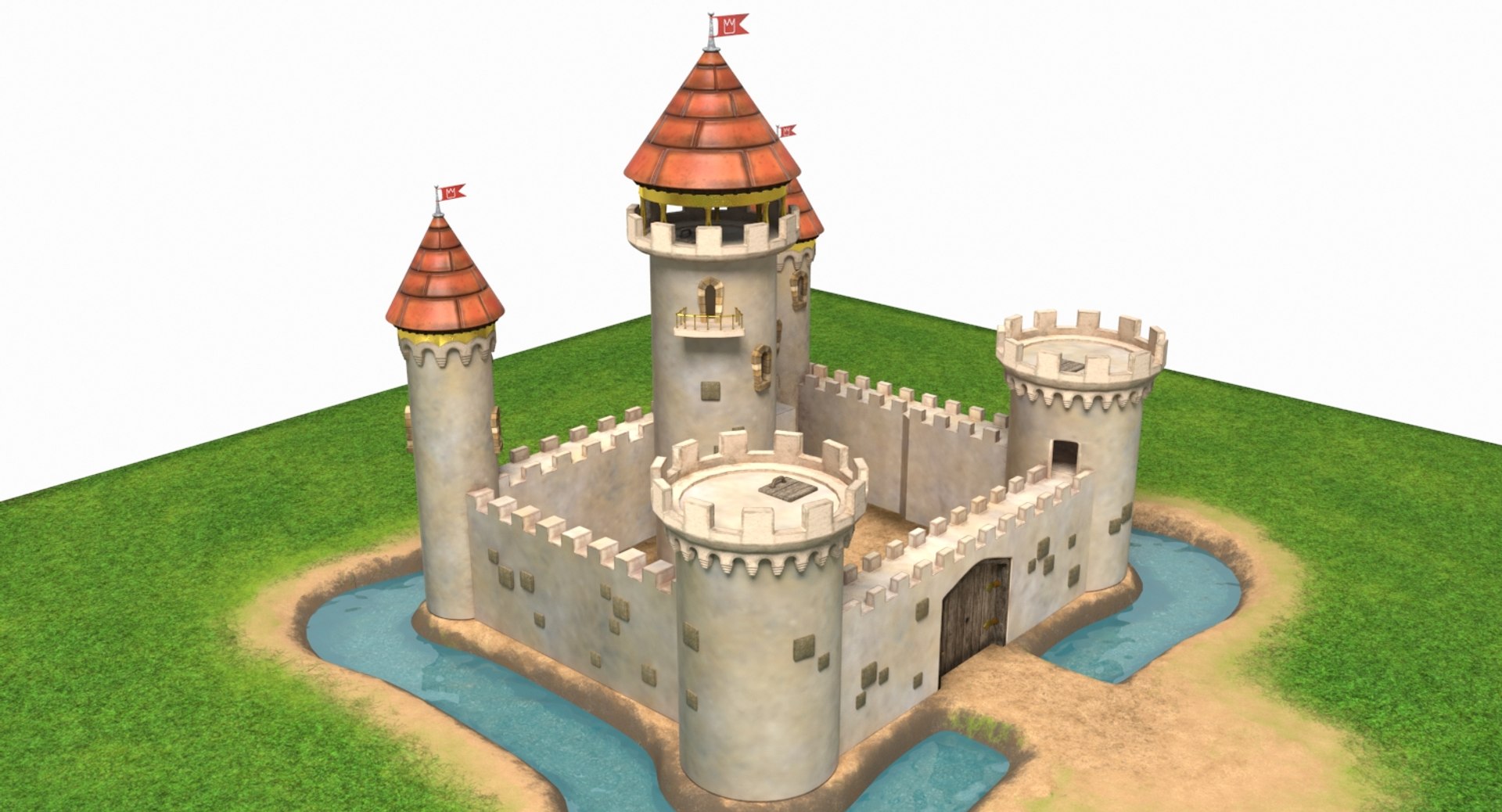 Castle cartoon model - TurboSquid 1287086
