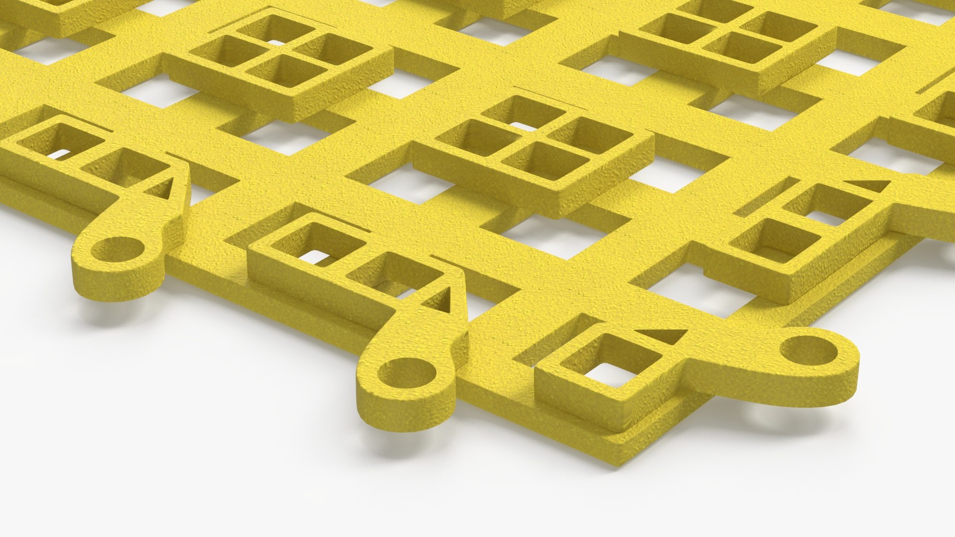 3D Plastic Floor Mat Tile Yellow Model - TurboSquid 2234694