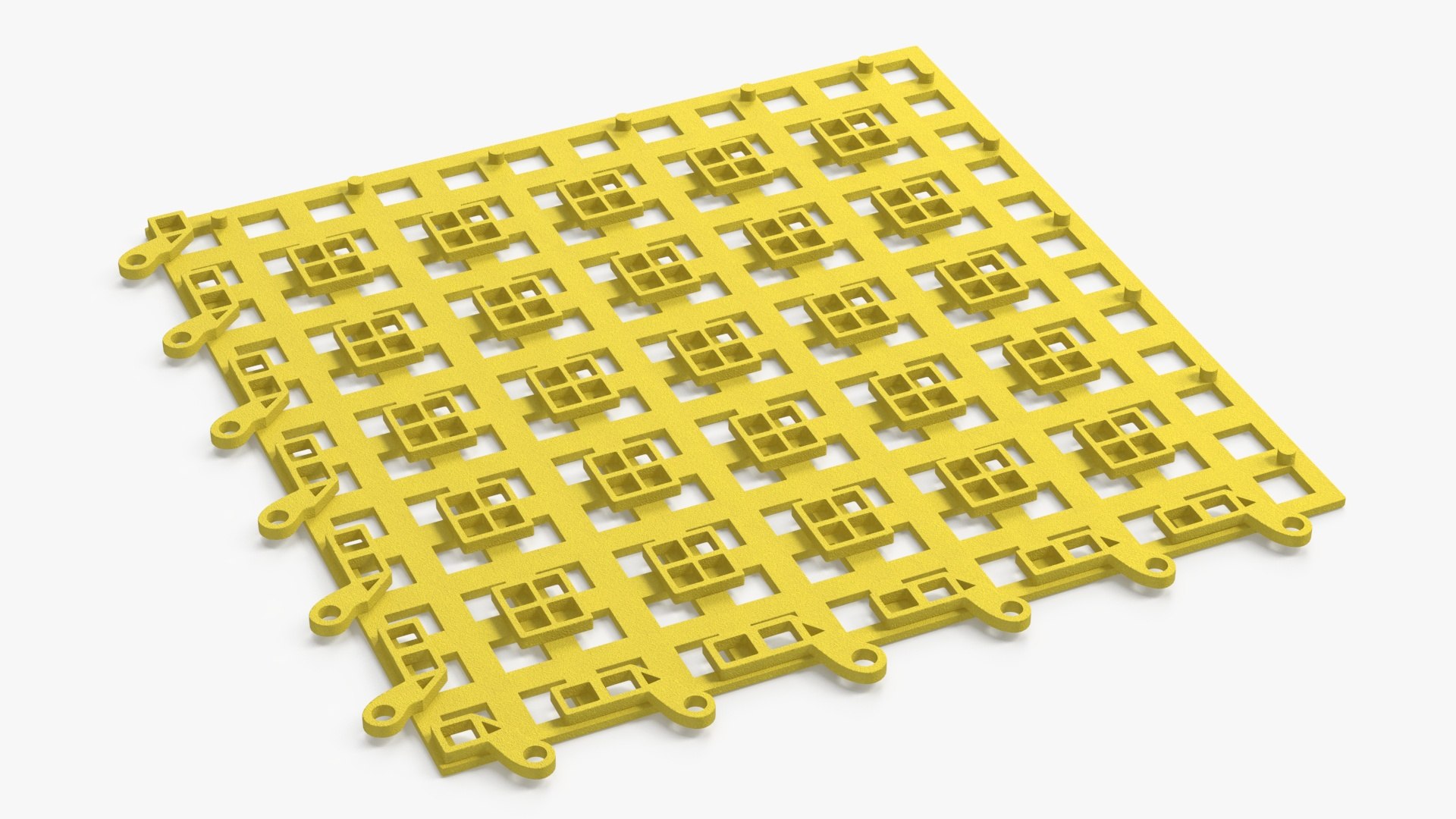 3D Plastic Floor Mat Tile Yellow Model - TurboSquid 2234694