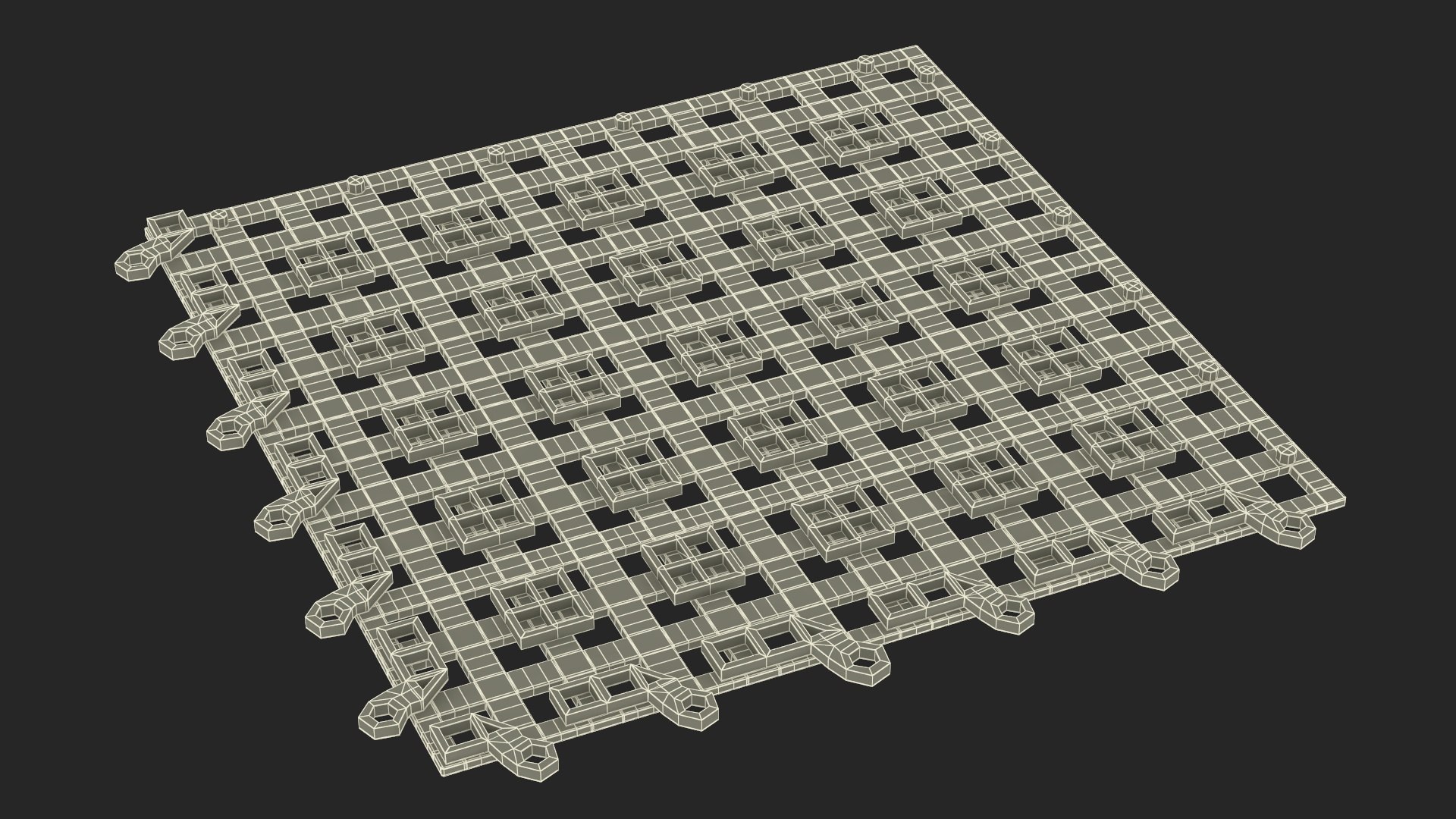3D Plastic Floor Mat Tile Yellow Model - TurboSquid 2234694