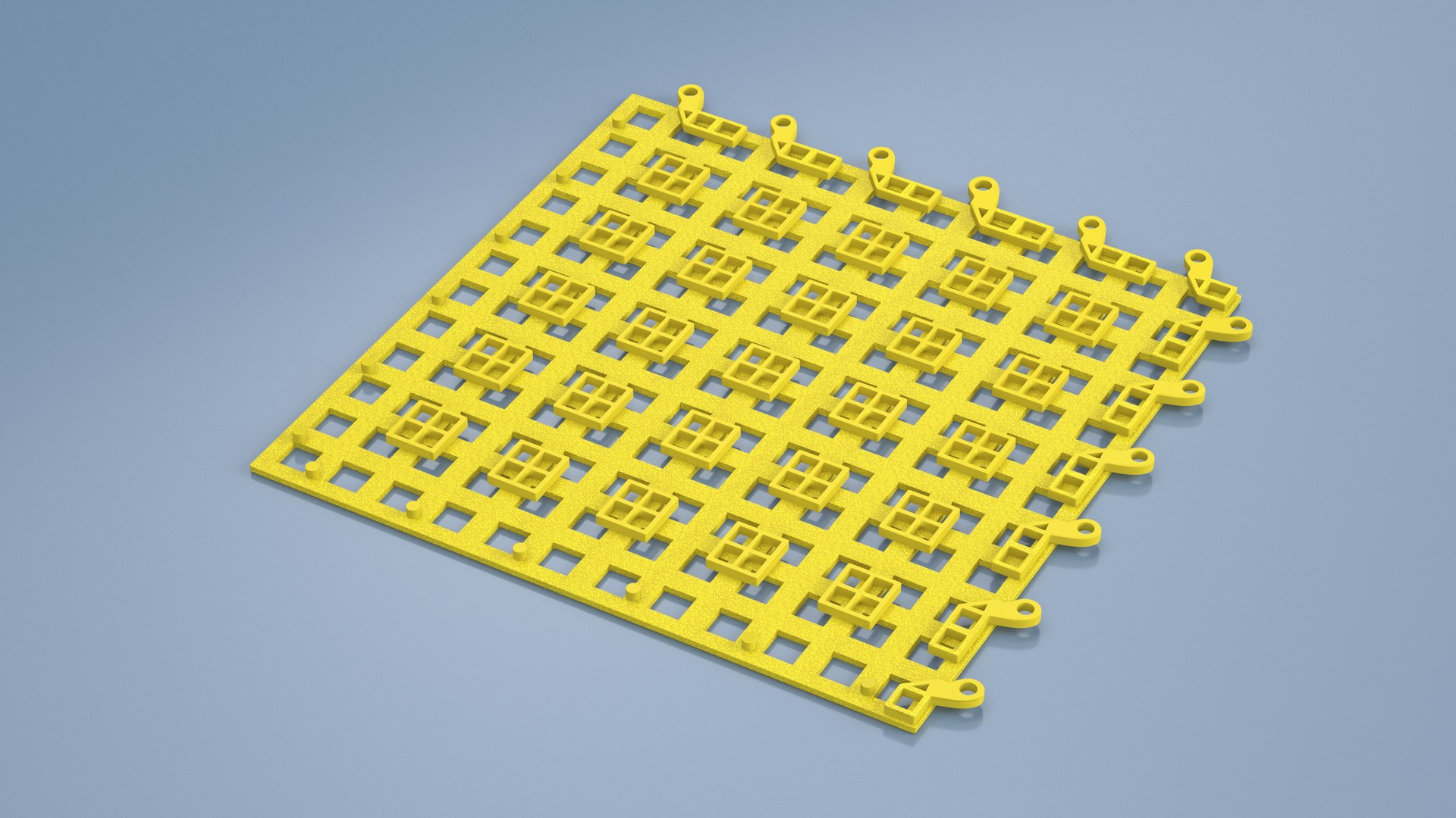 3D Plastic Floor Mat Tile Yellow Model - TurboSquid 2234694