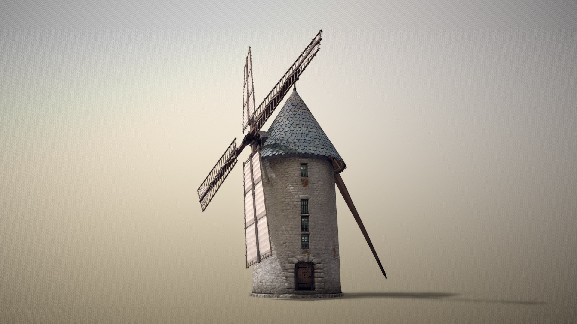 France Windmill Largny-sur-Automne WithLODs 3D - TurboSquid 2051359
