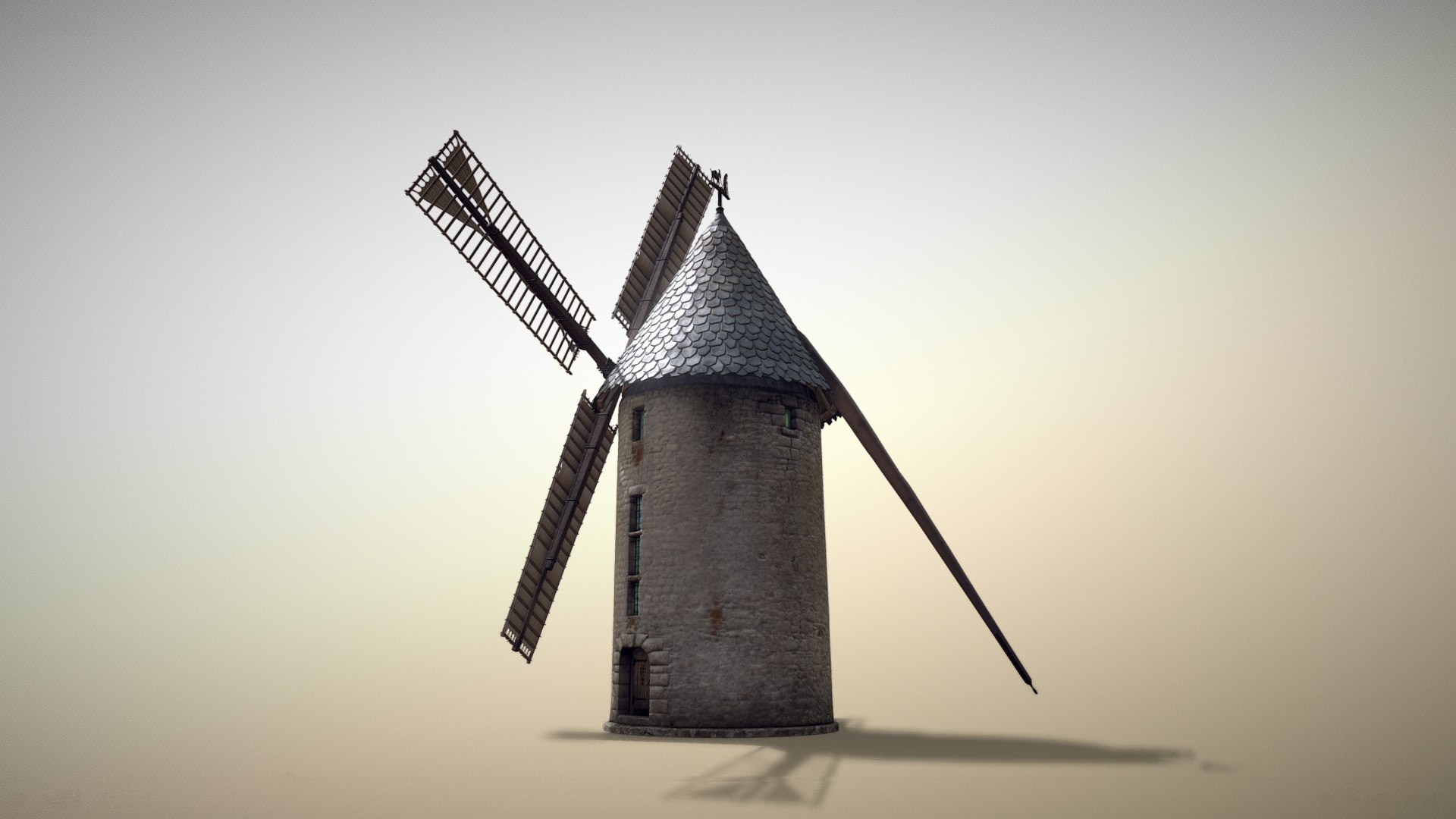 France Windmill Largny-sur-Automne WithLODs 3D - TurboSquid 2051359