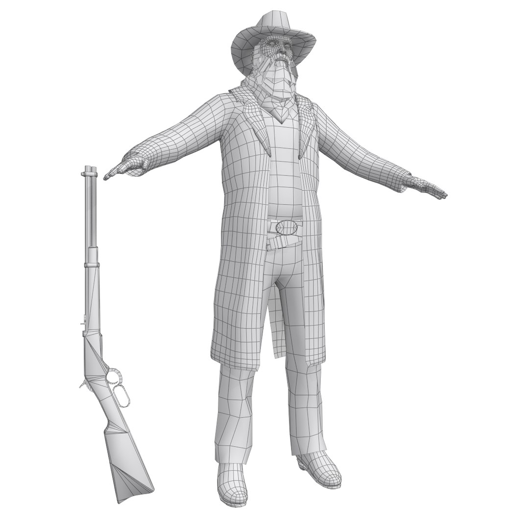 3d model rigged cowboy