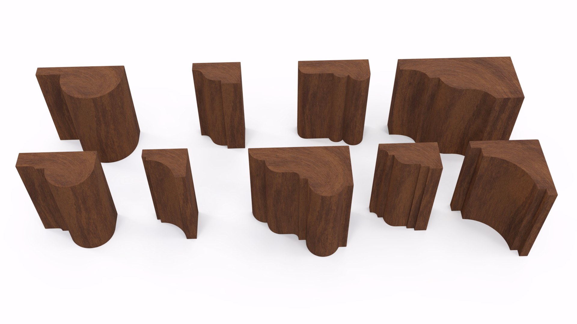 Set Molding Mahogany Part 1 3D - TurboSquid 2268612