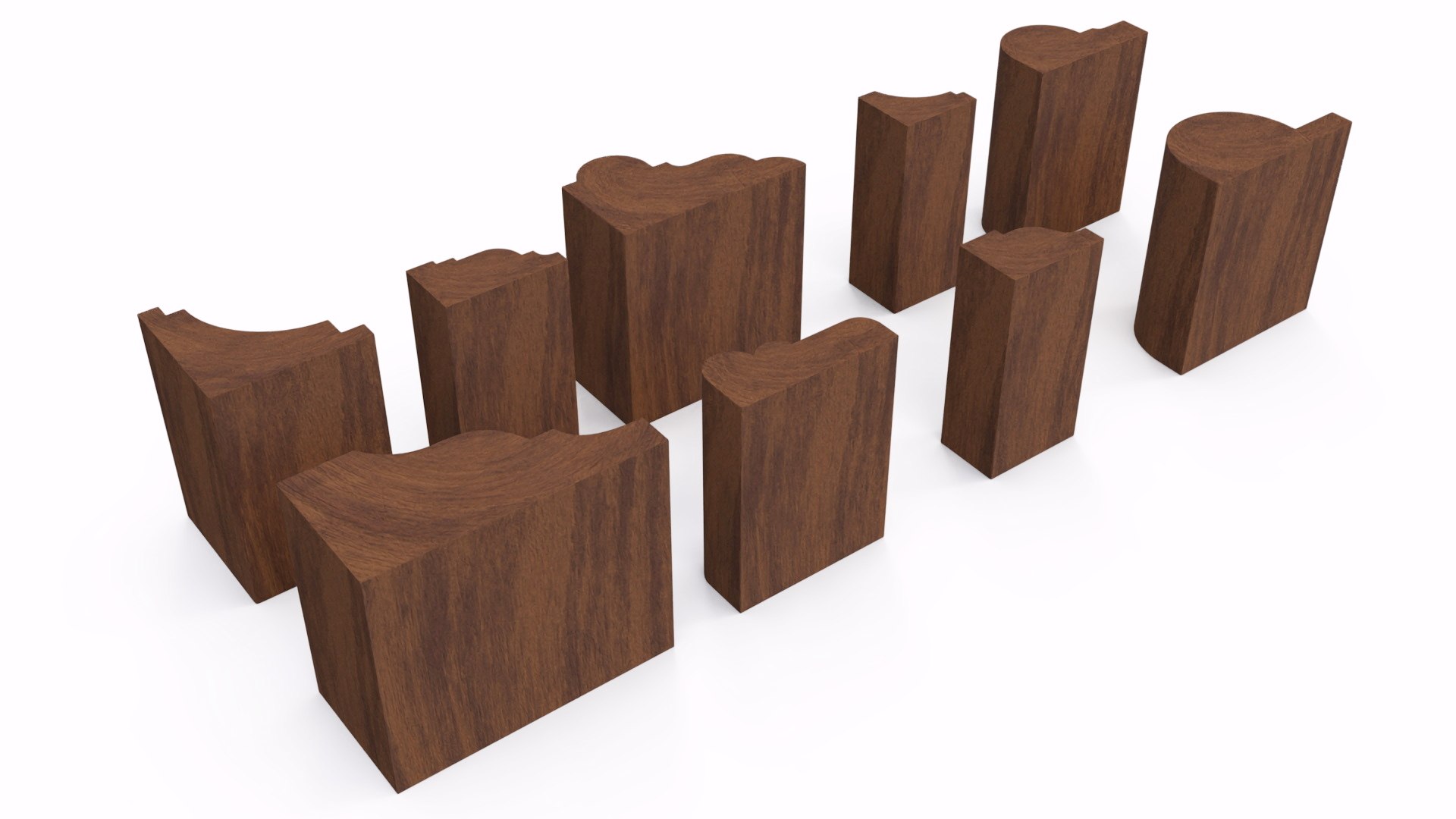 Set Molding Mahogany Part 1 3D - TurboSquid 2268612