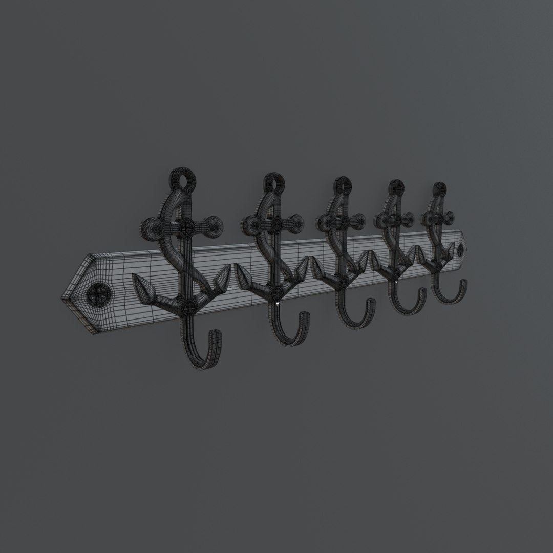 3D Hook Clothes Captains Anchor Model - TurboSquid 1336273