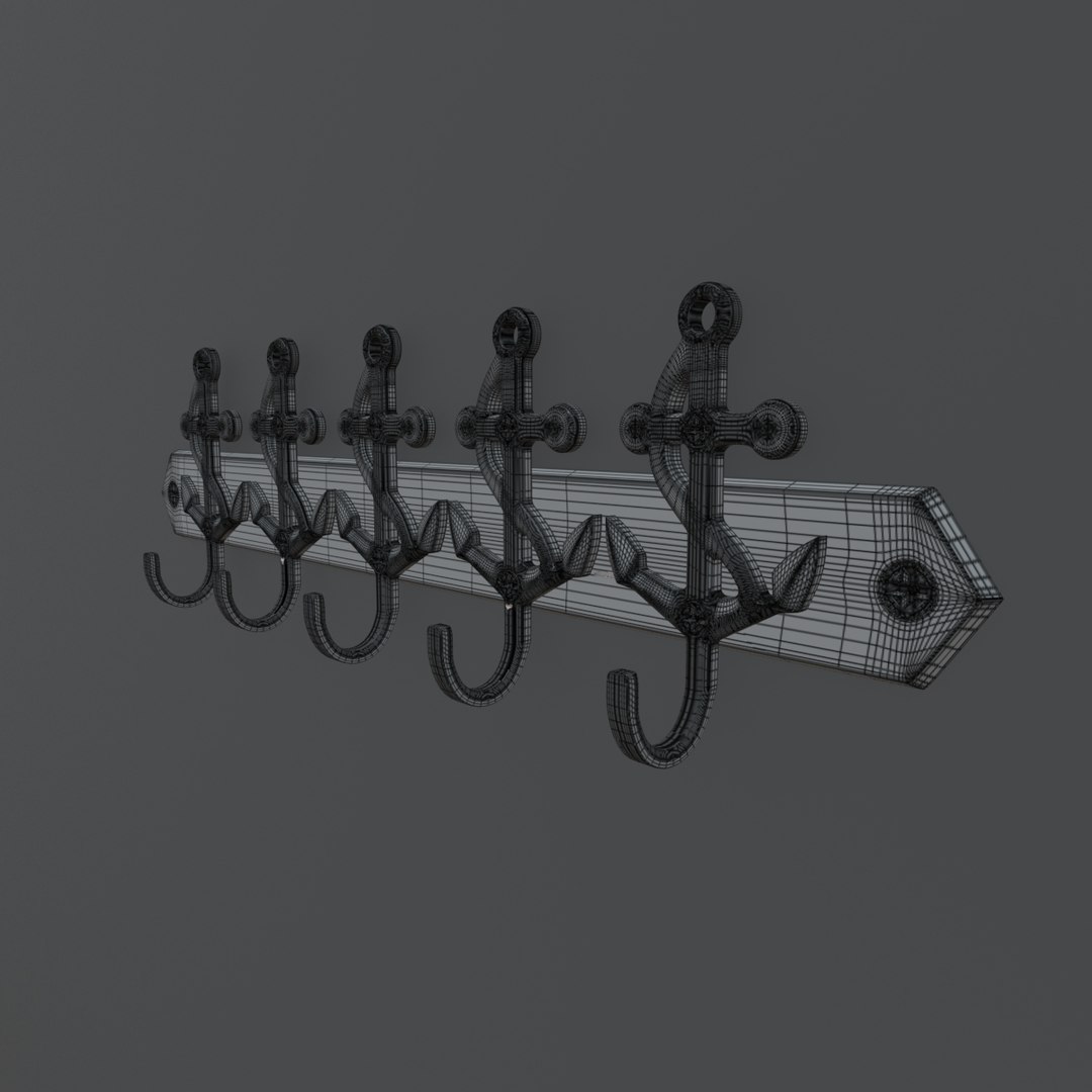 3D Hook Clothes Captains Anchor Model - TurboSquid 1336273