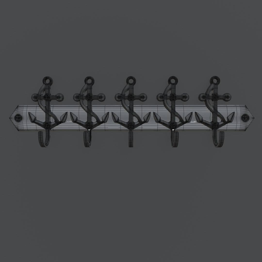 3D Hook Clothes Captains Anchor Model - TurboSquid 1336273