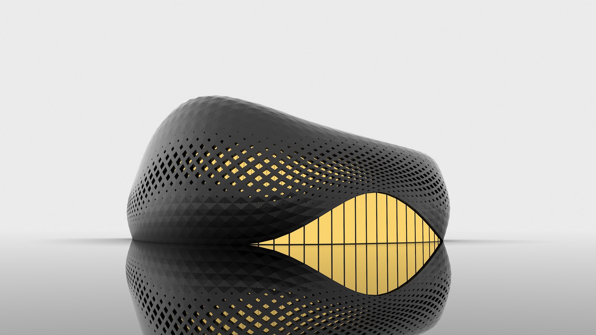 Organic Architectural Building With Parametric Openings Model ...