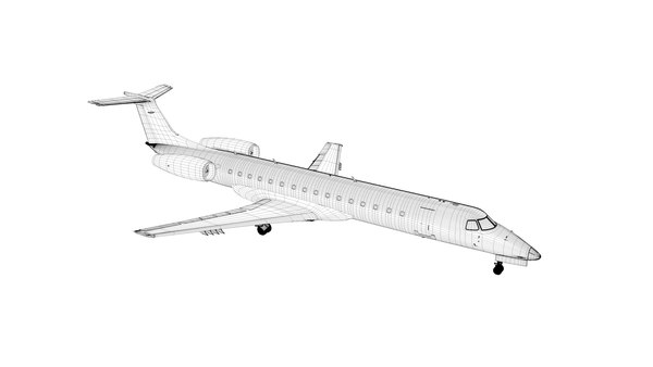 AMERICAN EXPRESS EMBRAER ERJ 145 L1348 3D model - TurboSquid 1722079