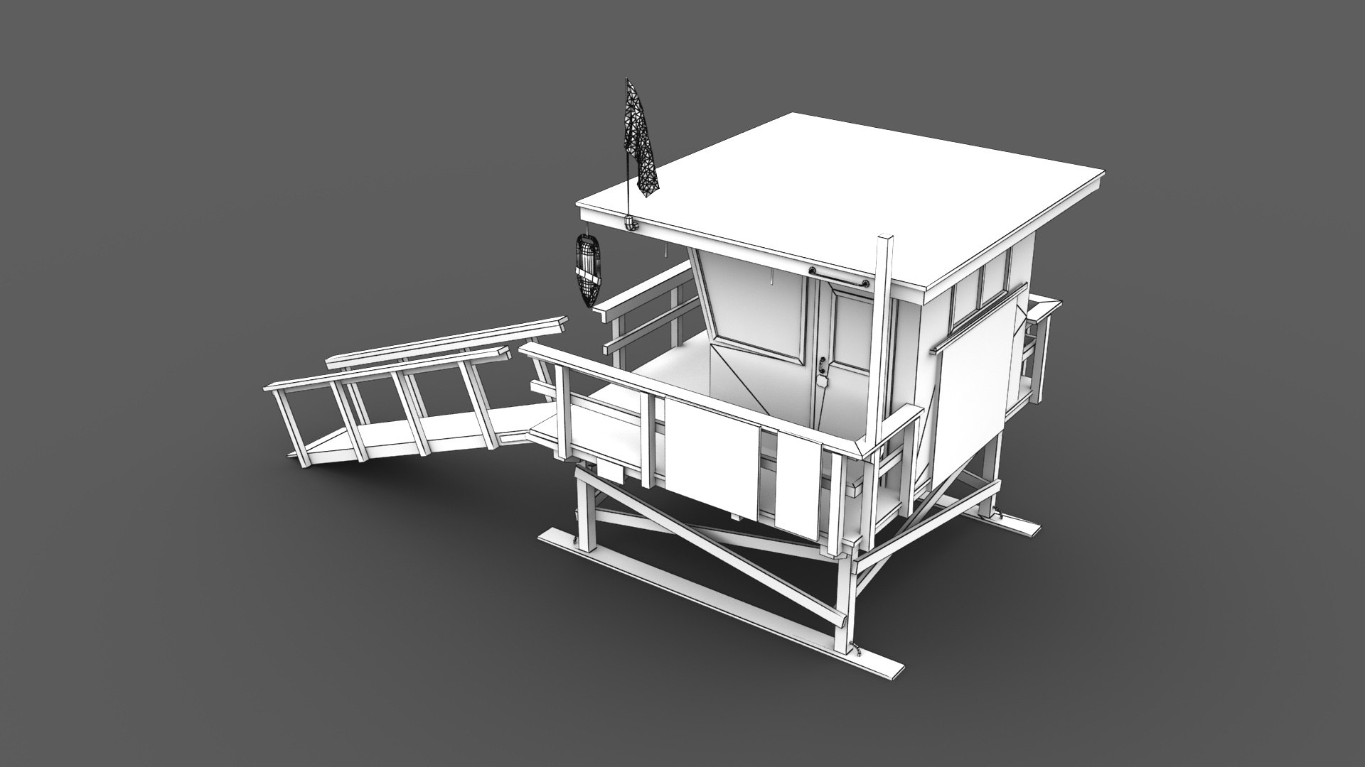 Lifeguard Station - 3d Model