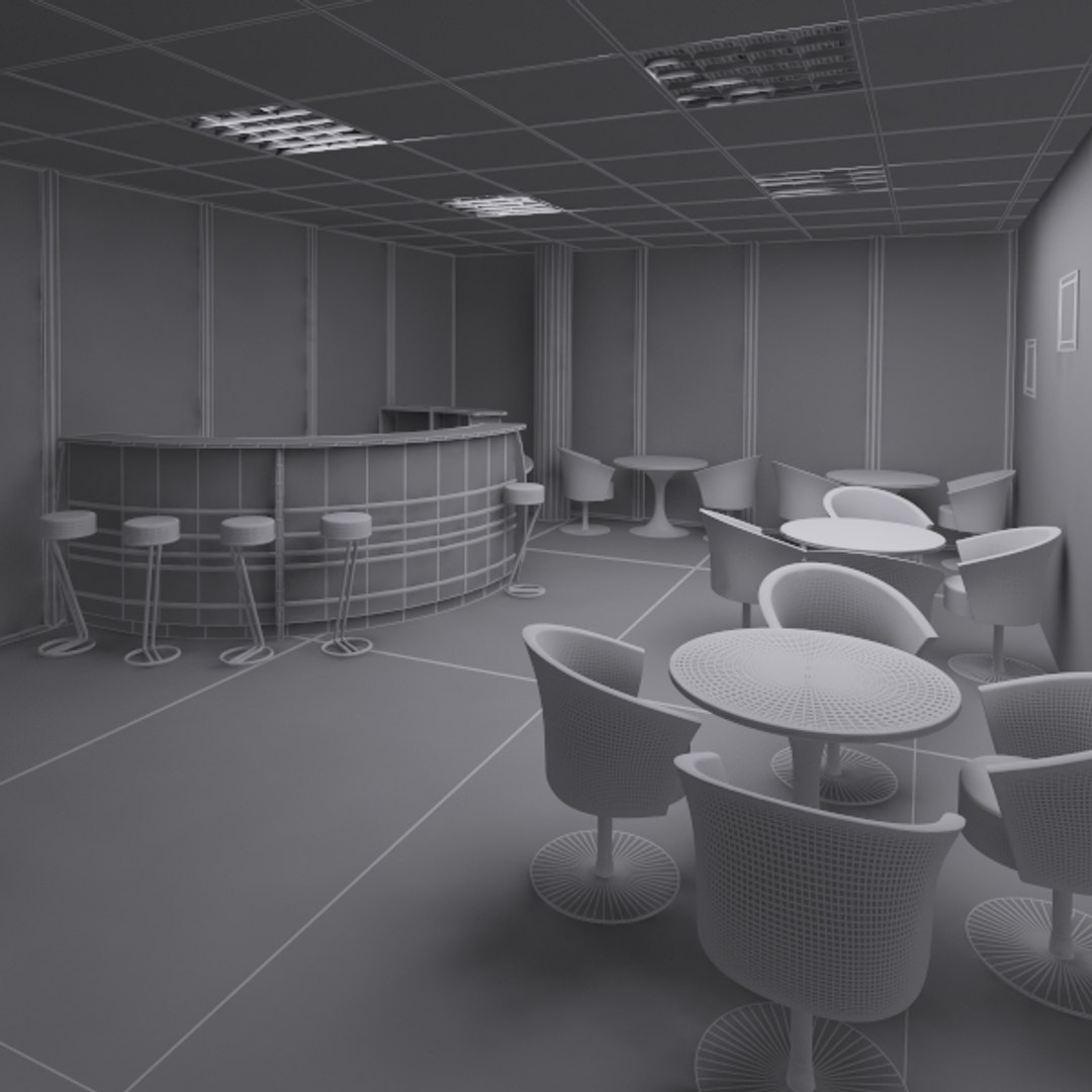 Bar Interior 3d Model