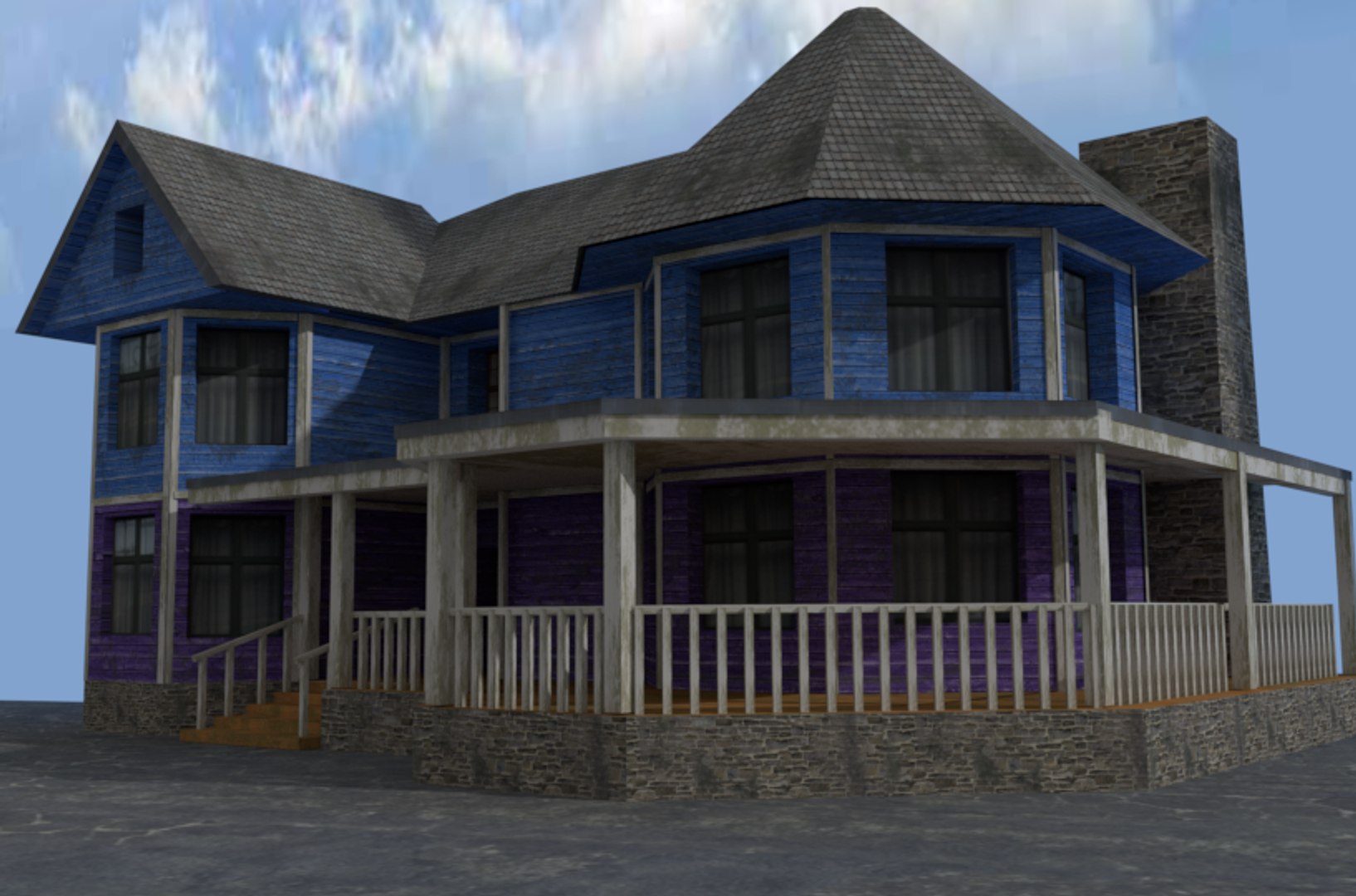 3D House Colonial Model - TurboSquid 1179901