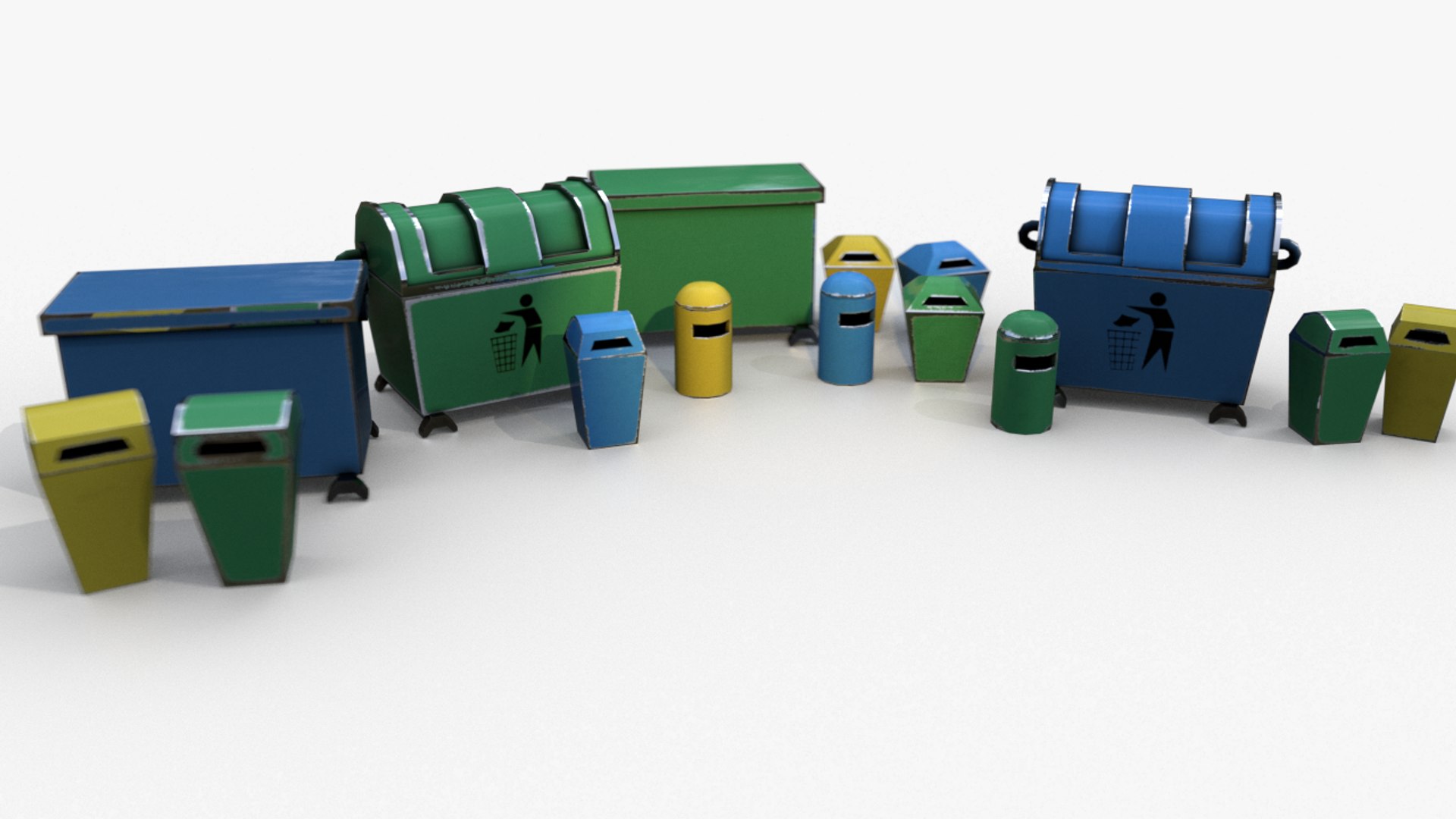 3D rubbish pack cartoon - TurboSquid 1331423