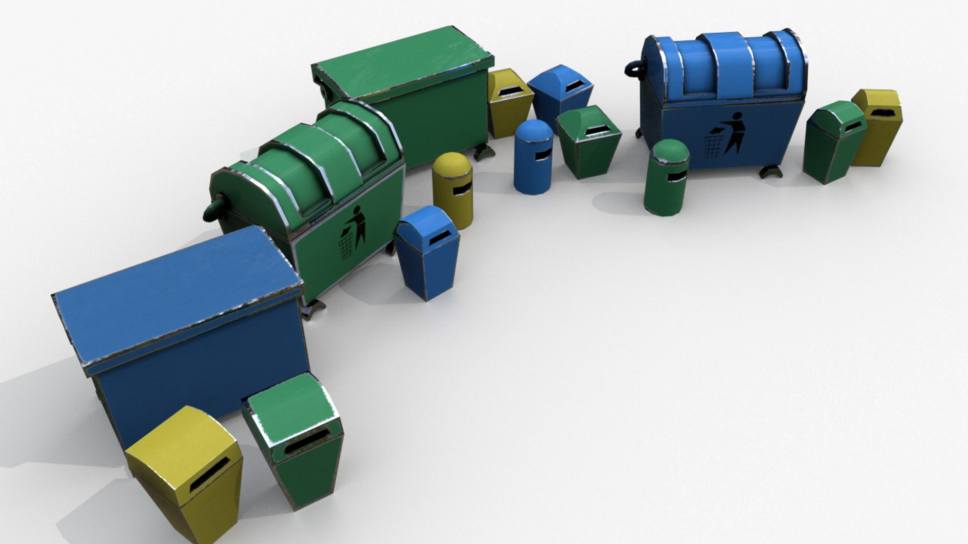 3D rubbish pack cartoon - TurboSquid 1331423