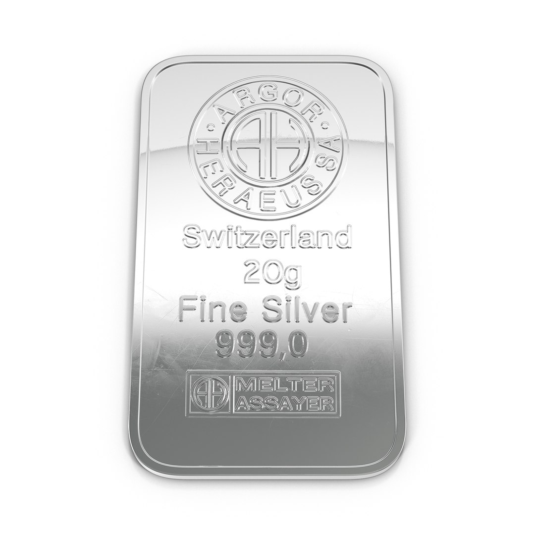 Silver Bar 20g 3d C4d