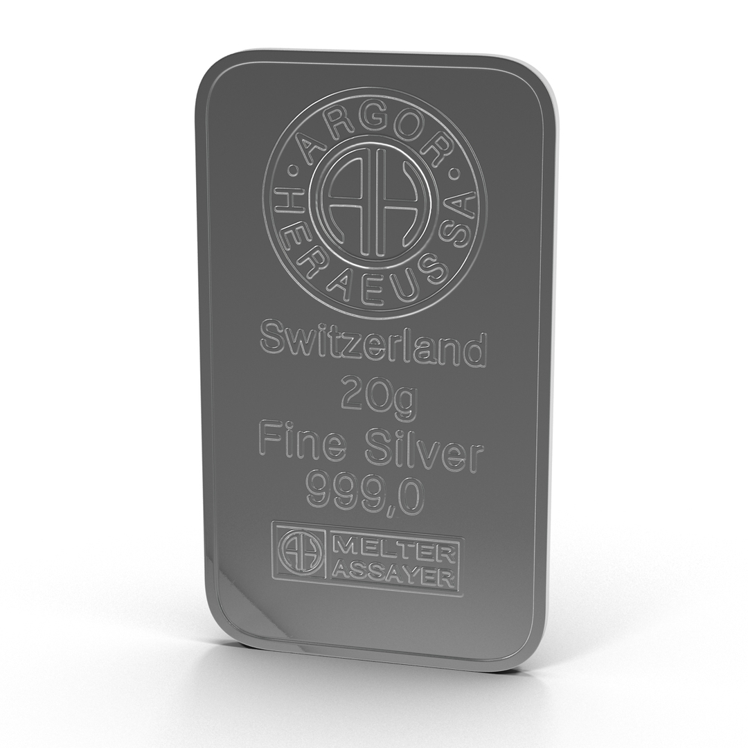 Silver Bar 20g 3d C4d