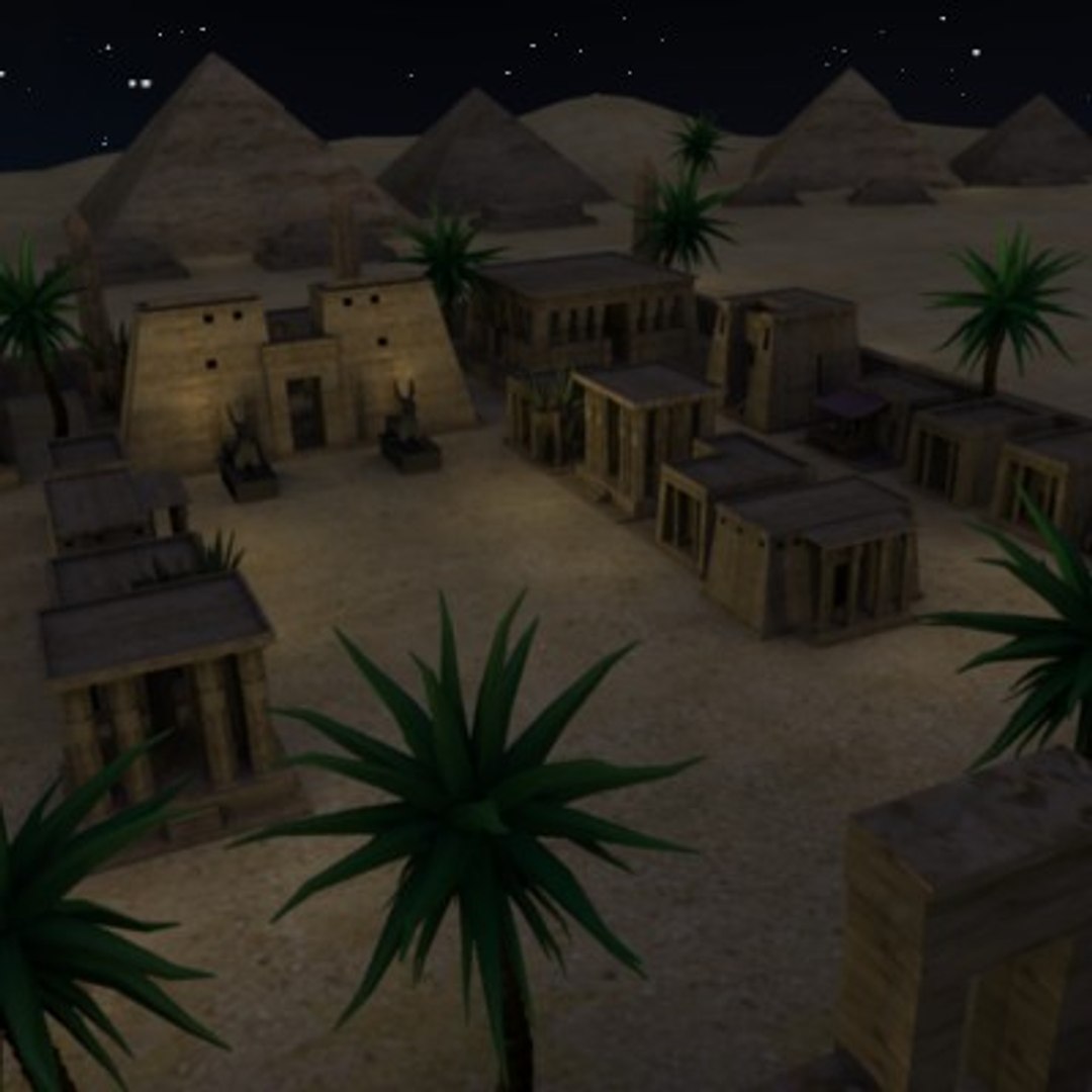 3ds Max Egypt Town Temples Pyramids