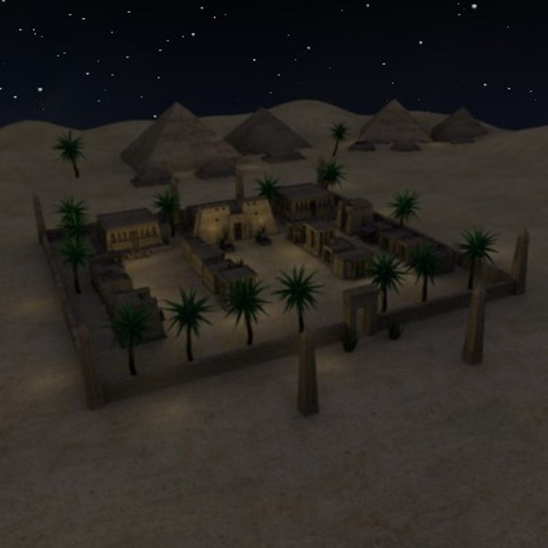 3ds Max Egypt Town Temples Pyramids