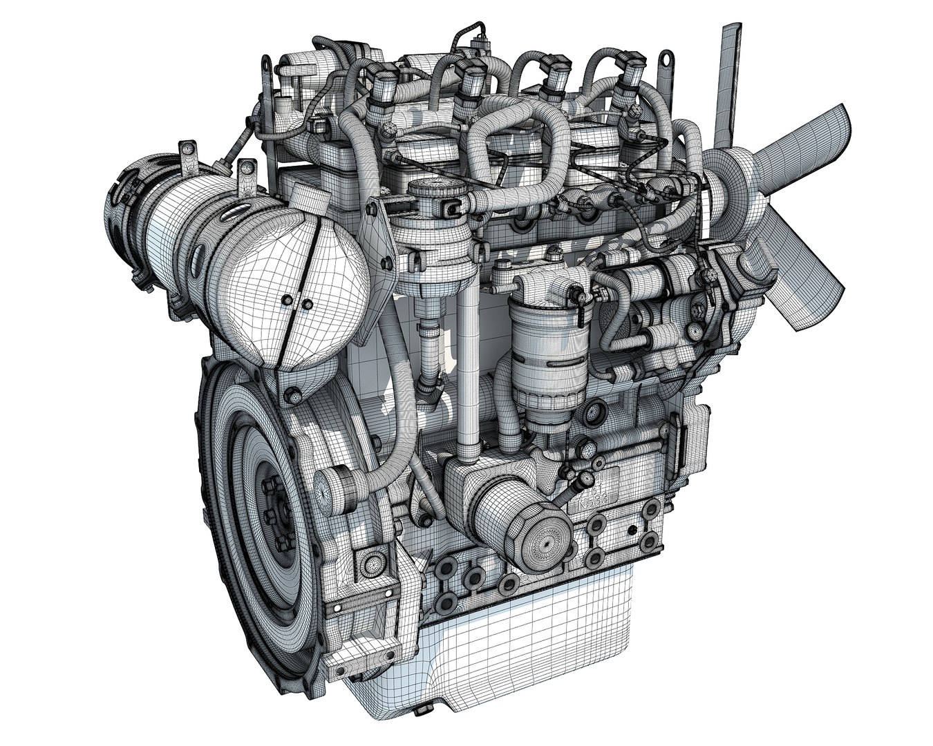 3D Model Industrial Diesel Engine - TurboSquid 1286373