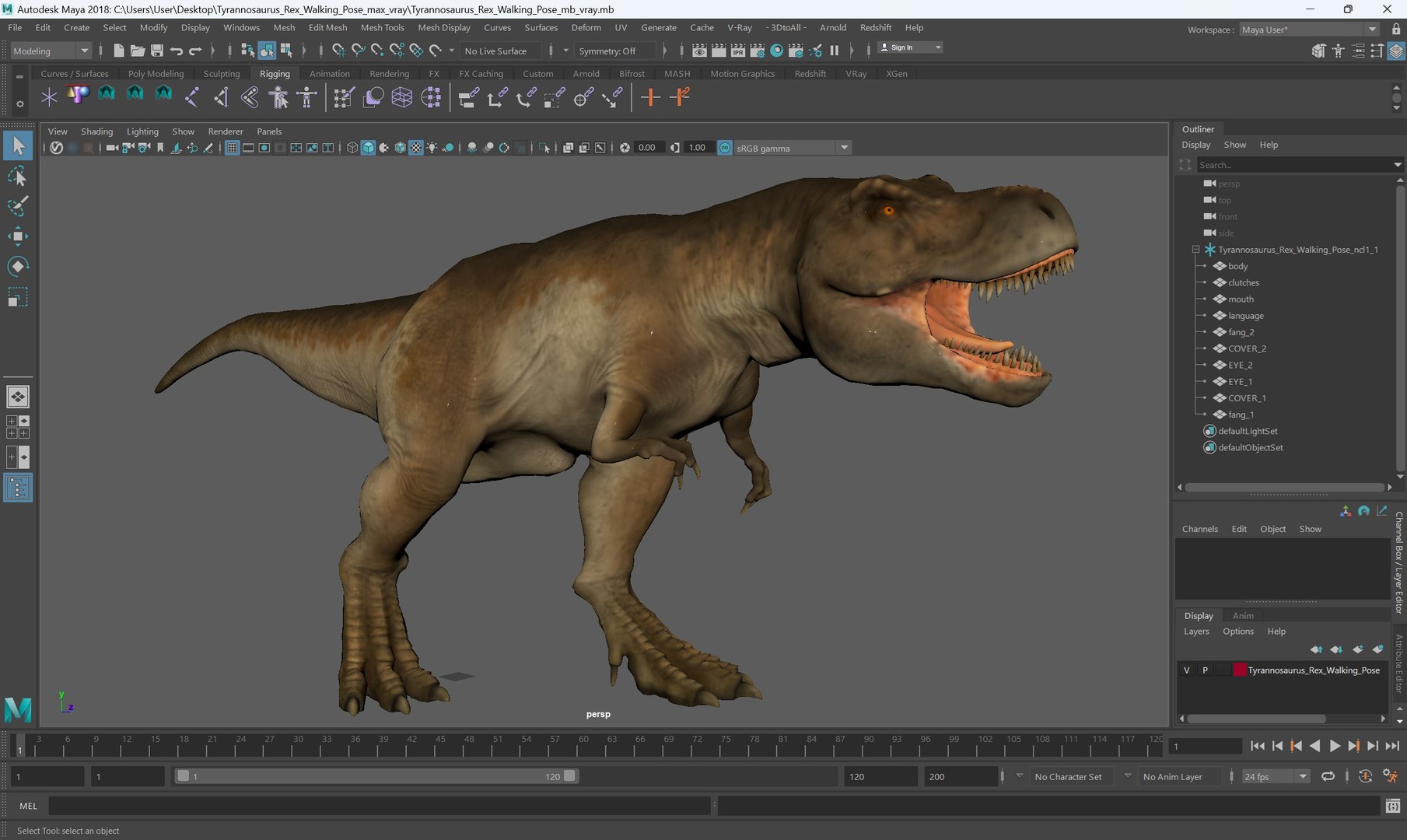 Tyrannosaurus Rex Walking Pose 3D Model - TurboSquid 2382475