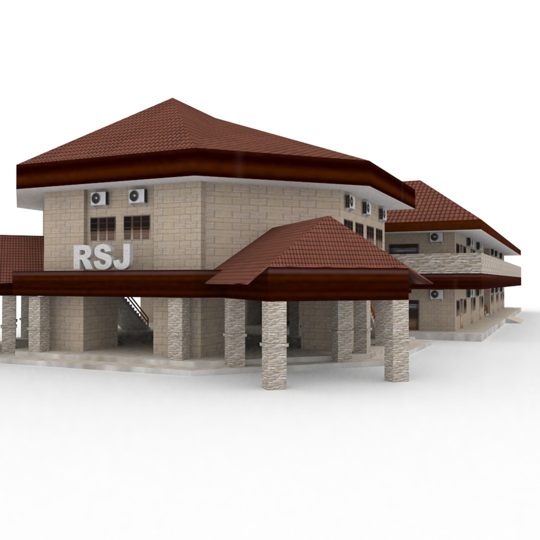 Simple Hospital Building RSJ 3D model - TurboSquid 2027276