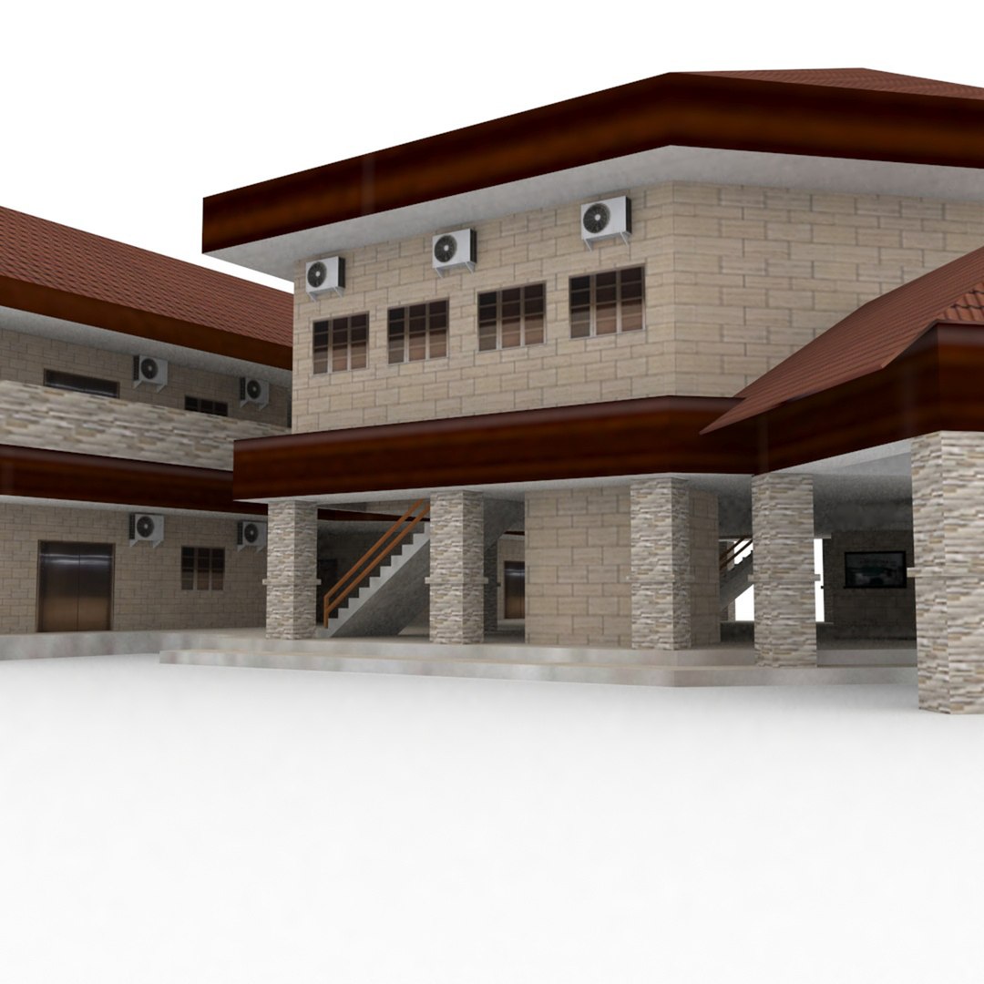 Simple Hospital Building RSJ 3D model - TurboSquid 2027276